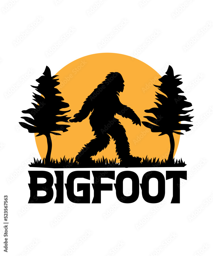 Bigfoot Concept Illustration Bigfoot logo t-shirt vector design Stock ...