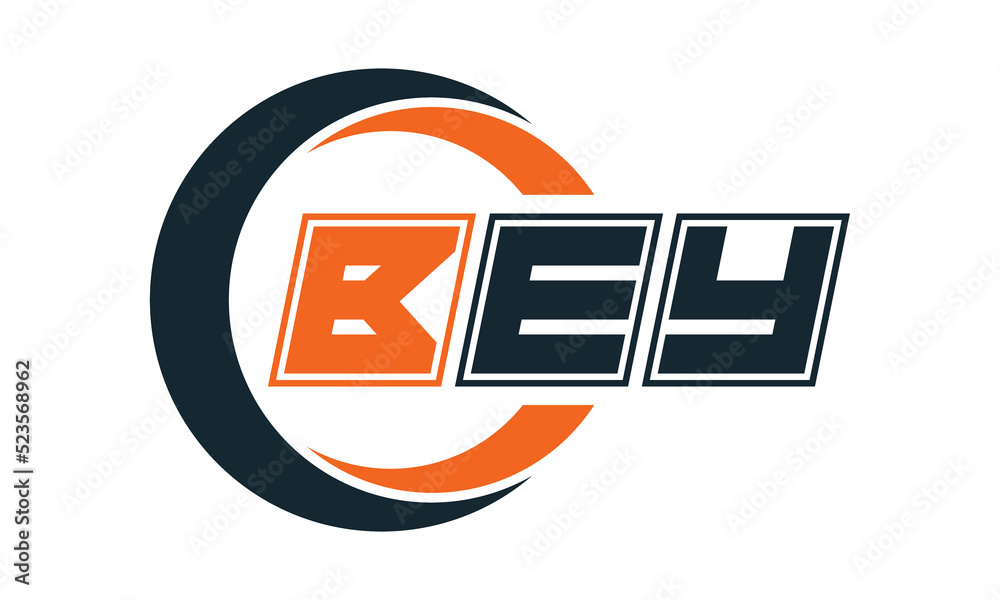 BEY three-letter circle logo design. custom font logo vector template ...