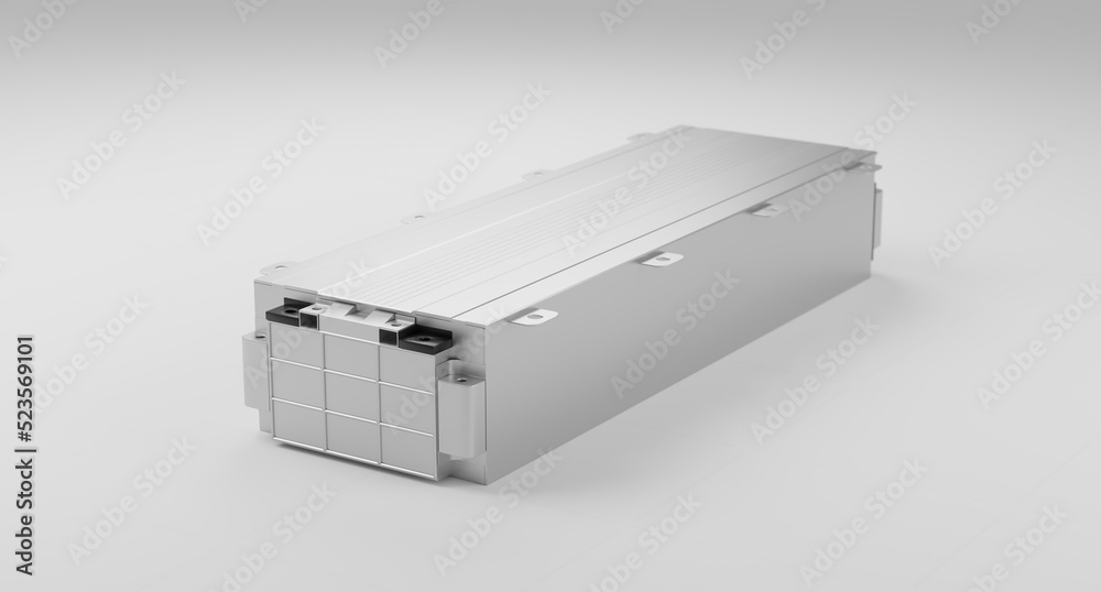 Electric vehicle lithium ion rechargeable battery module inside metal ...