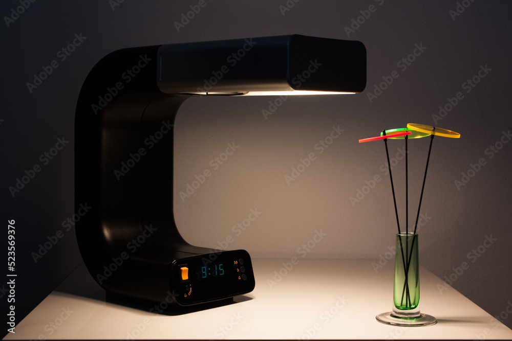 modern desk lamp with built in digital clock spaceage vintage ...