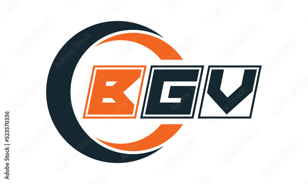 BGV three-letter circle logo design. custom font logo vector template ...