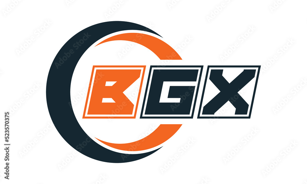 BGX three-letter circle logo design. custom font logo vector template ...