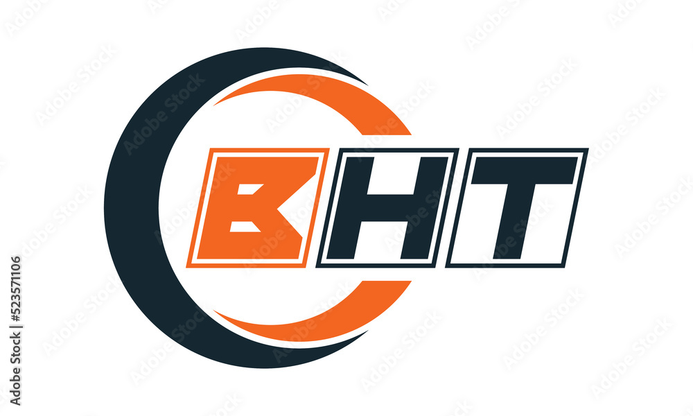 BHT three-letter circle logo design. custom font logo vector template ...