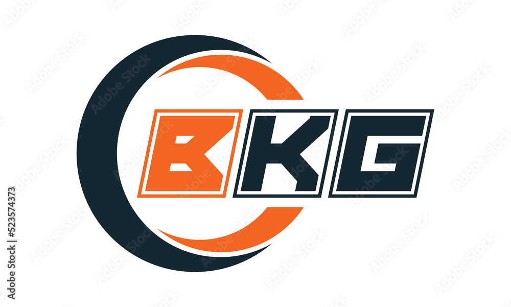 BKG three-letter circle logo design. custom font logo vector template ...
