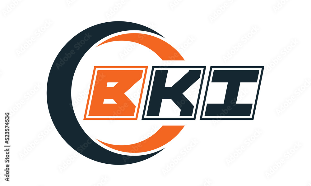 Vetor de BKI three-letter circle logo design. custom font logo vector ...
