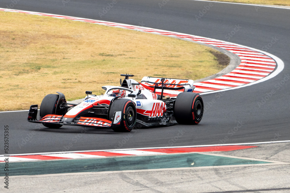 2022 Formula 1 Car at the Hungarian Grand Prix Race - Hass - Kevin ...