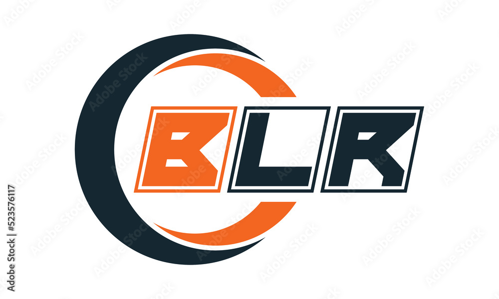 BLR three-letter circle logo design. custom font logo vector template ...