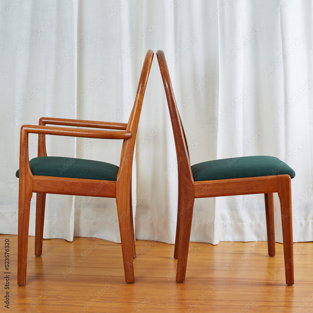 Gorgeous product photo of two Danish Modern Solid Teak Dining Chair ...
