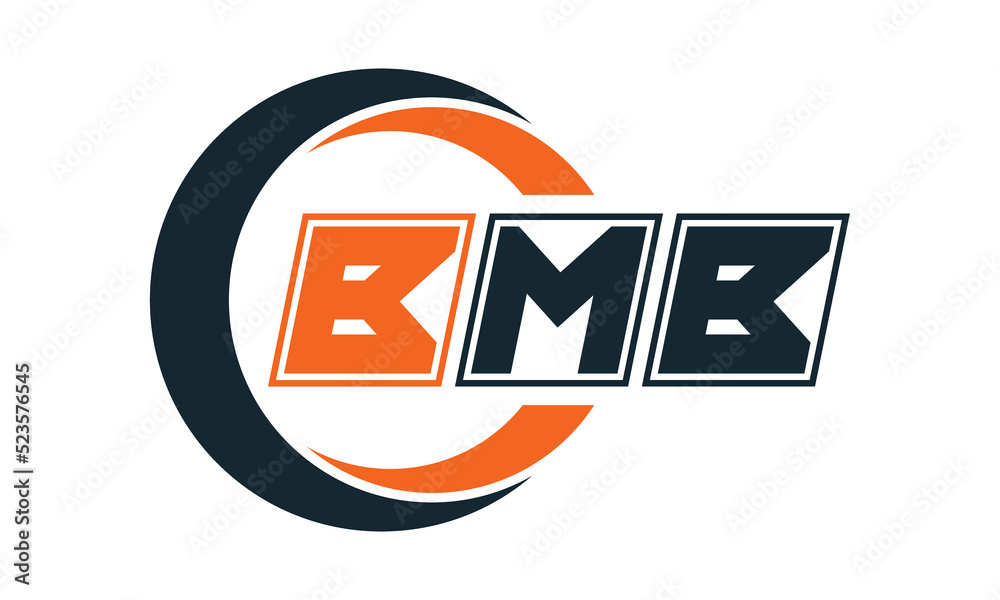 BMB three-letter circle logo design. custom font logo vector template ...