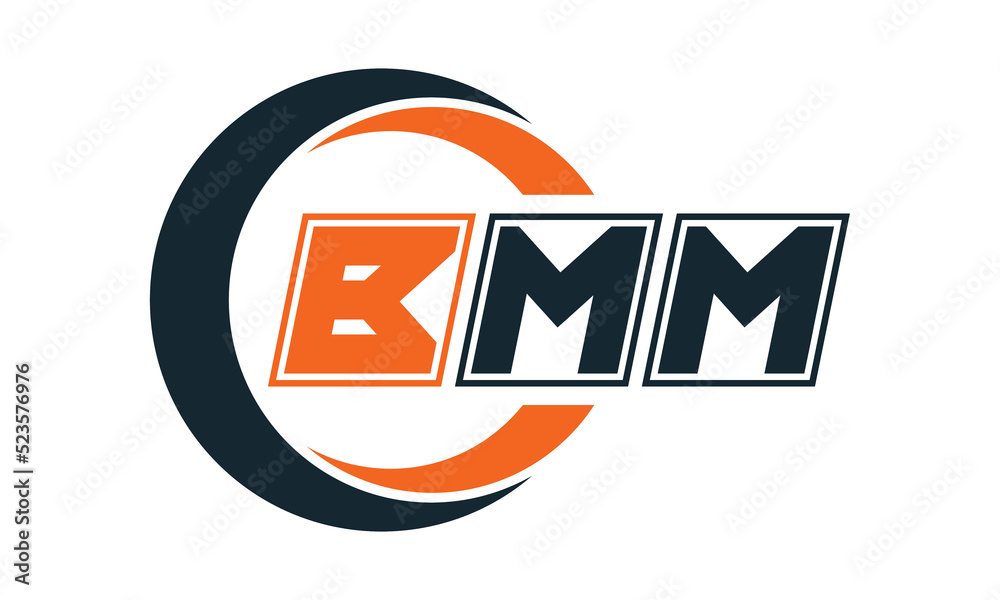 BMM three-letter circle logo design. custom font logo vector template ...