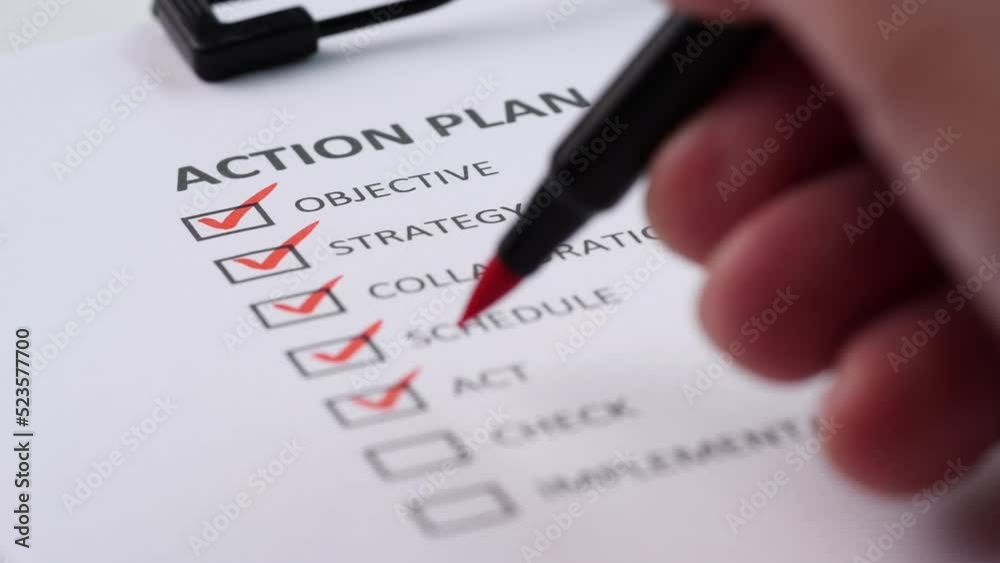Checklist, To Do List, Action Plan Concept. After finishing a job on ...