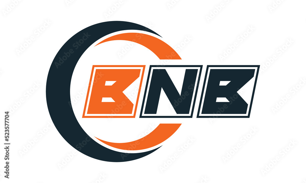 BNB three-letter circle logo design. custom font logo vector template ...
