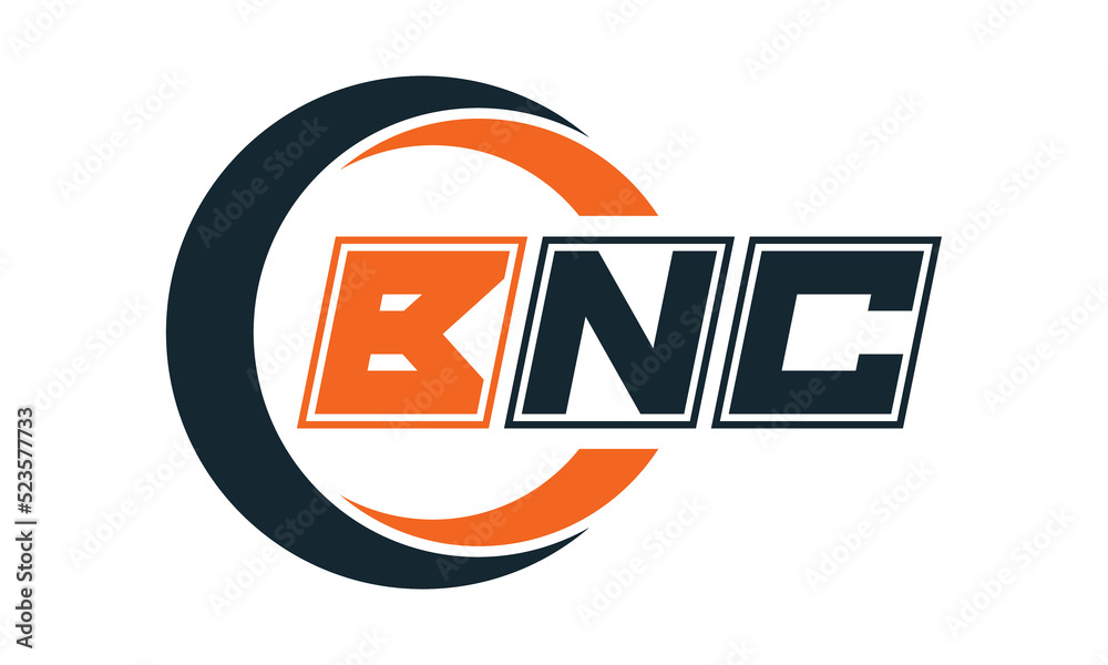 BNC three-letter circle logo design. custom font logo vector template ...