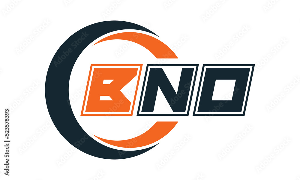 BNO three-letter circle logo design. custom font logo vector template ...