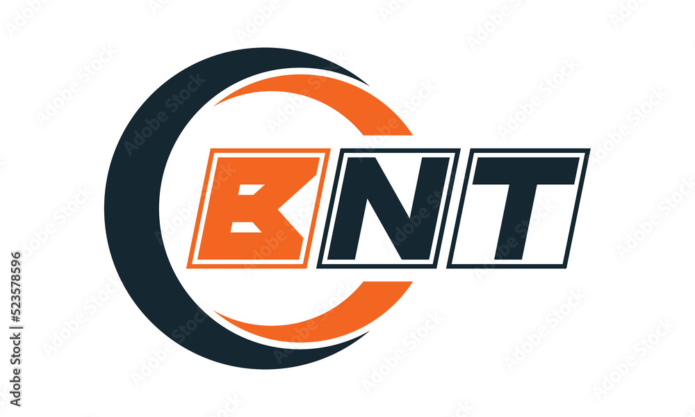 BNT three-letter circle logo design. custom font logo vector template ...