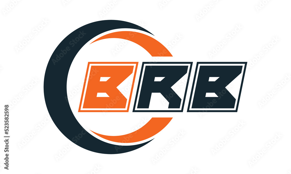 BRB three-letter circle logo design. custom font logo vector template ...