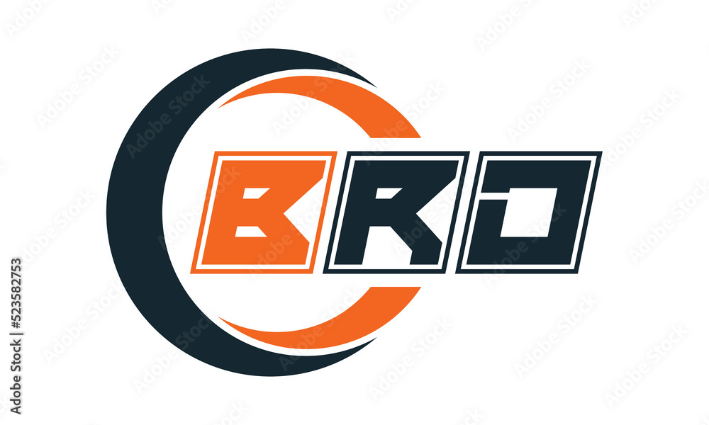 BRD three-letter circle logo design. custom font logo vector template ...