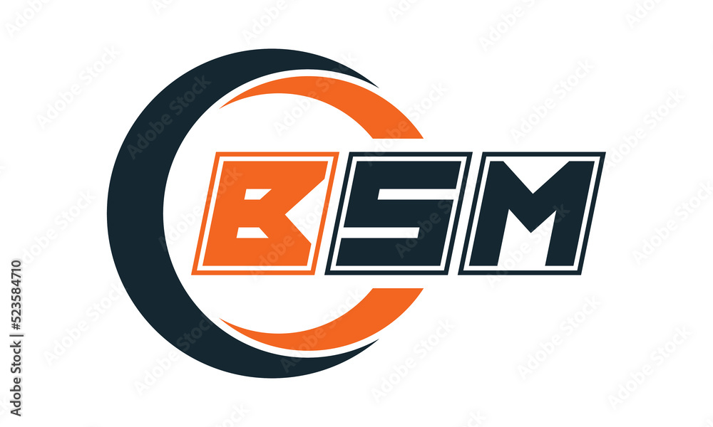 BSM three-letter circle logo design. custom font logo vector template ...