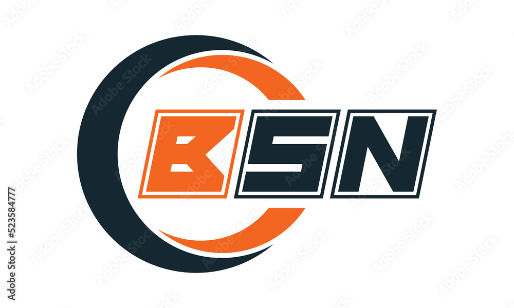Vetor de BSN three-letter circle logo design. custom font logo vector ...