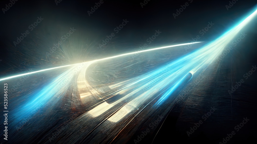 Speed of light, abstract space travel, motion fast, blur, moving ...