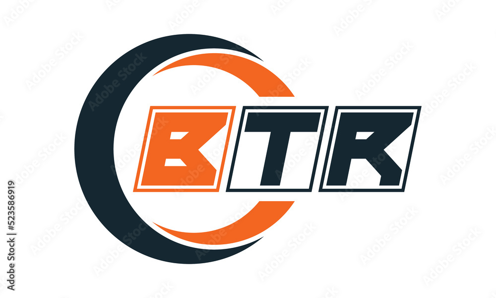 BTR three-letter circle logo design. custom font logo vector template ...