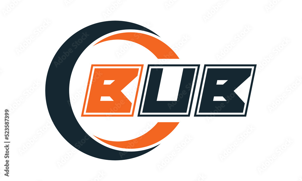 BUB three-letter circle logo design. custom font logo vector template ...