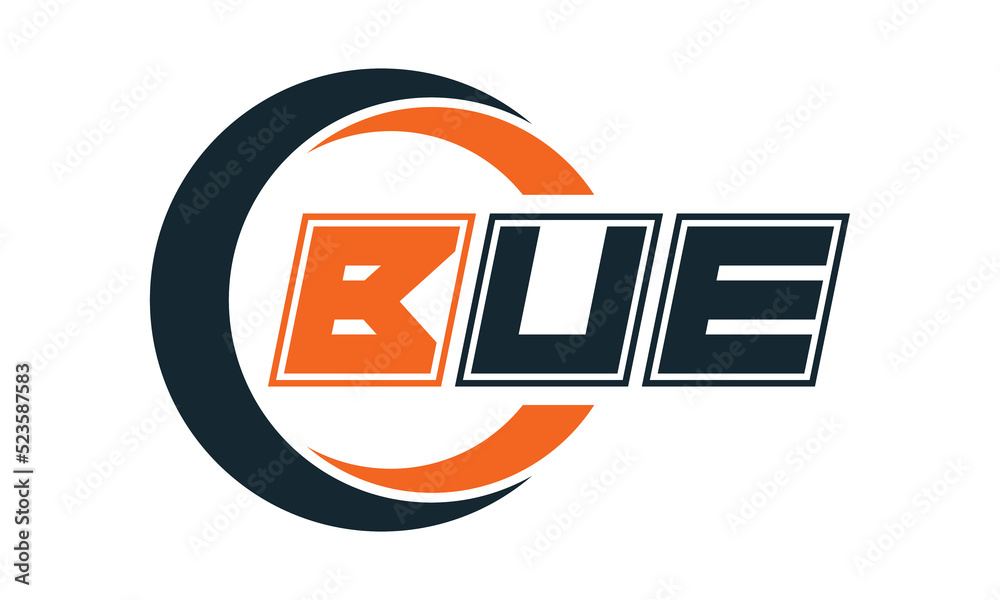 BUE three-letter circle logo design. custom font logo vector template ...
