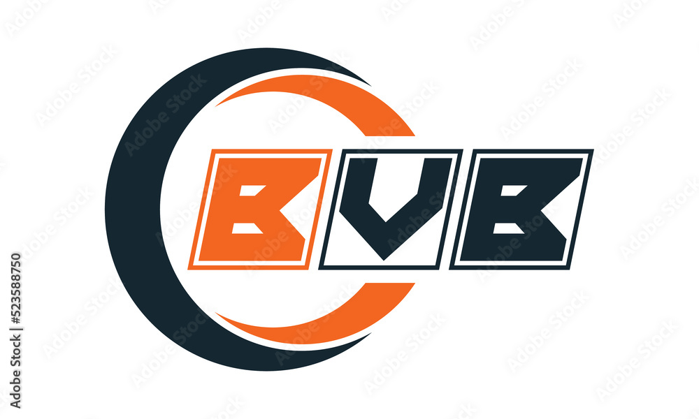 BVB three-letter circle logo design. custom font logo vector template ...