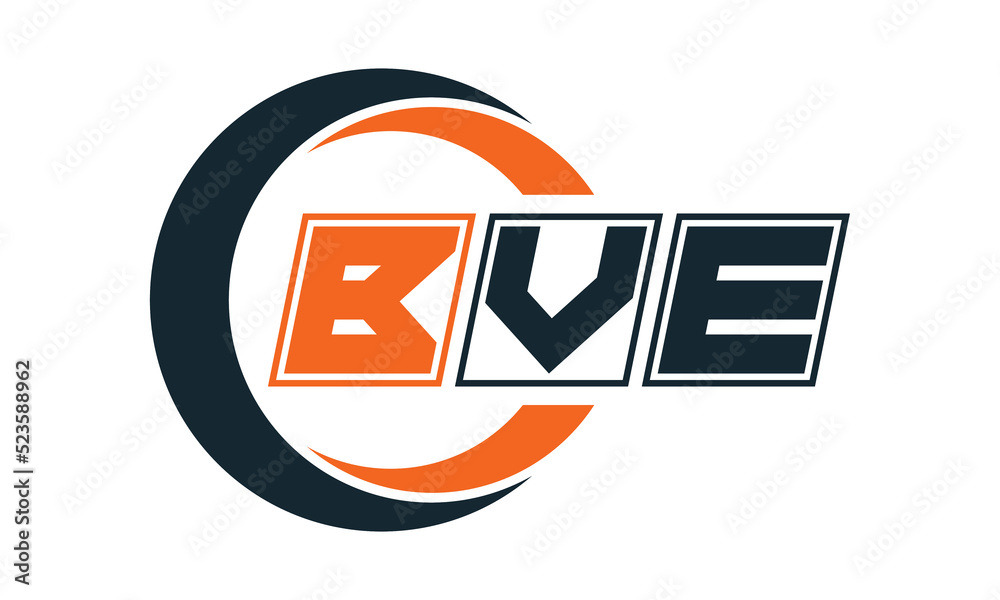 BVE three-letter circle logo design. custom font logo vector template ...