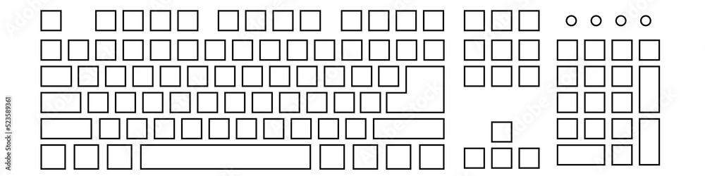 Line keyboard layout Vector isolated on white background Stock Vector ...