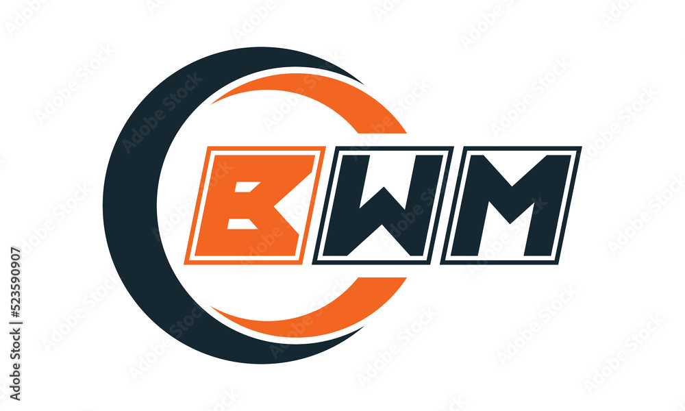 BWM three-letter circle logo design. custom font logo vector template ...