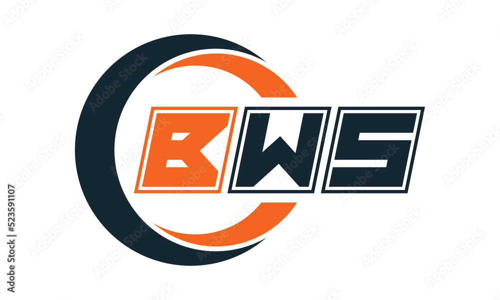BWS three-letter circle logo design. custom font logo vector template ...