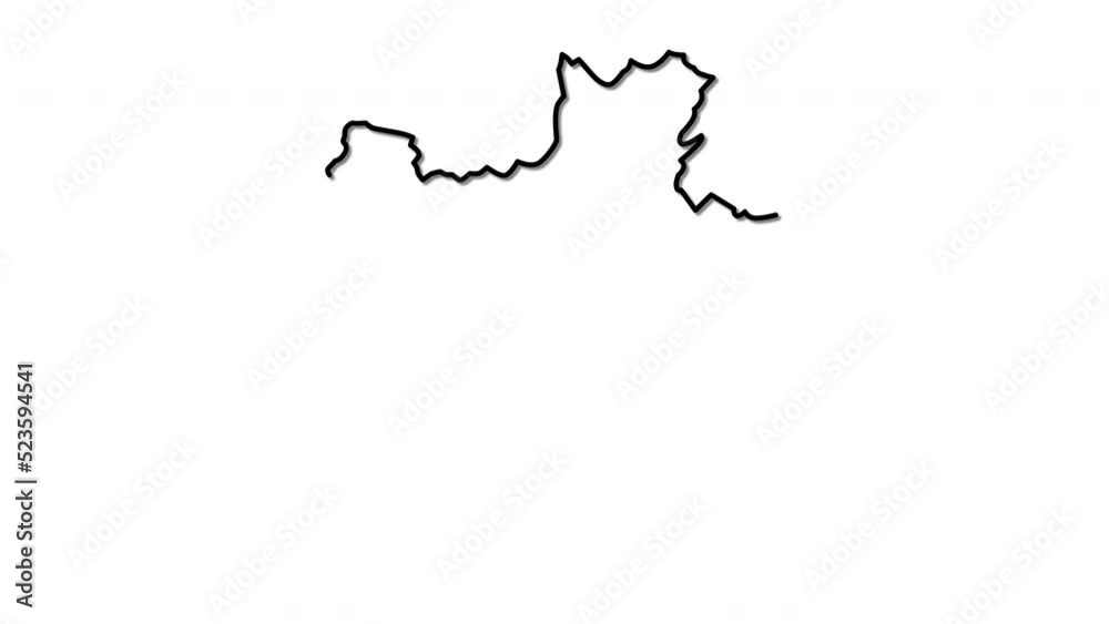 Vidéo Stock Burundi map, country territory outline self drawing ...