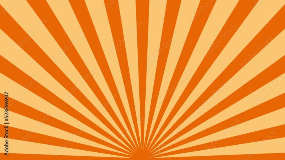 Vintage Orange Sunburst Stripes Background 4k Animation, Seamless Loop ...