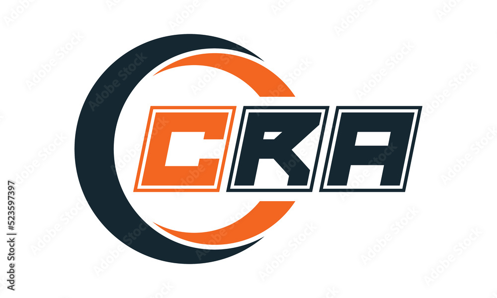 CRA three-letter circle logo design. custom font logo vector template ...