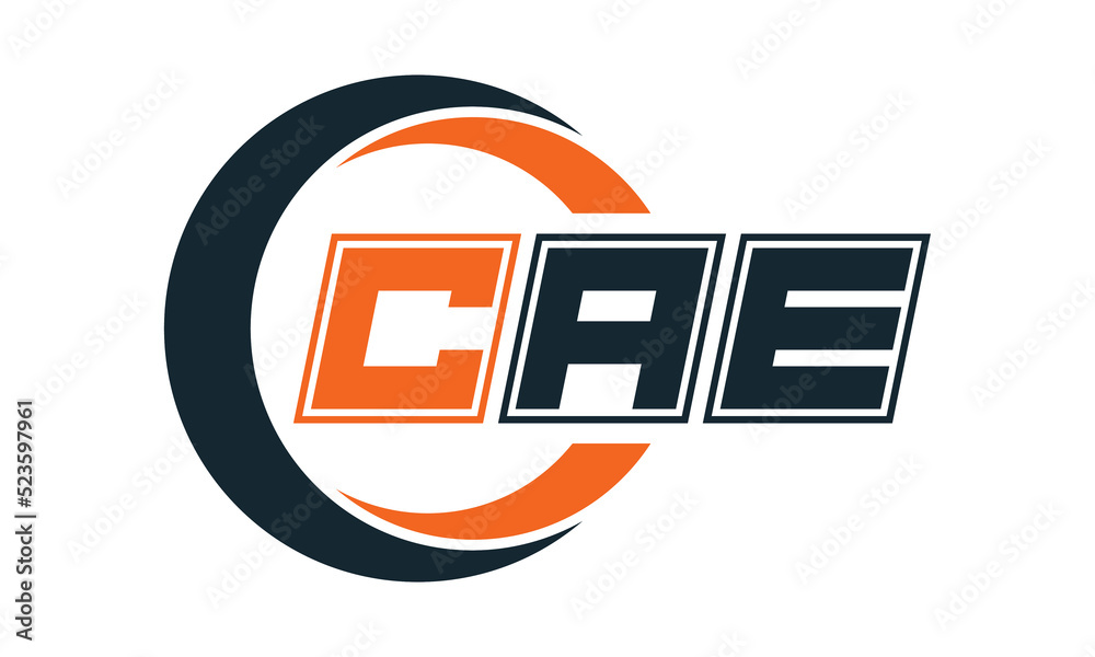 CAE three-letter circle logo design. custom font logo vector template ...