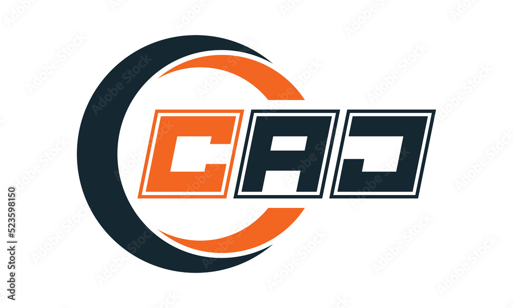 Vetor de CAJ three-letter circle logo design. custom font logo vector ...
