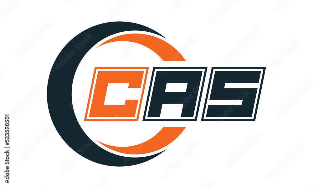 CAS three-letter circle logo design. custom font logo vector template ...