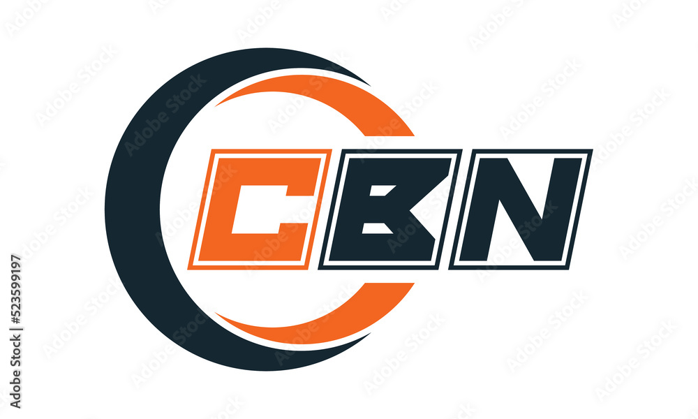 CBN three-letter circle logo design. custom font logo vector template ...
