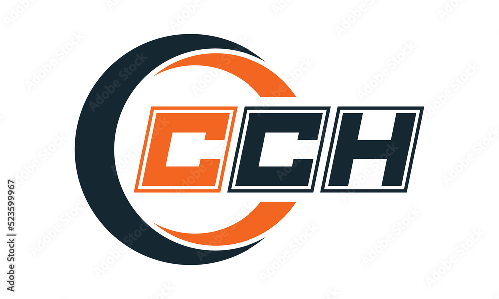 CCH three-letter circle logo design. custom font logo vector template ...