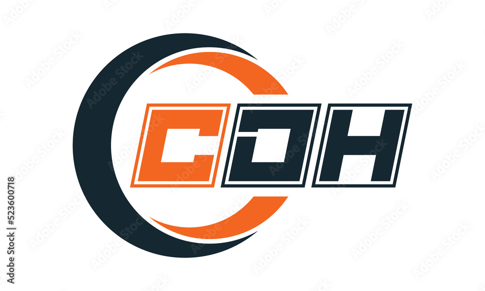 CDH three-letter circle logo design. custom font logo vector template ...