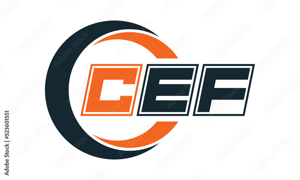 CEF three-letter circle logo design. custom font logo vector template ...