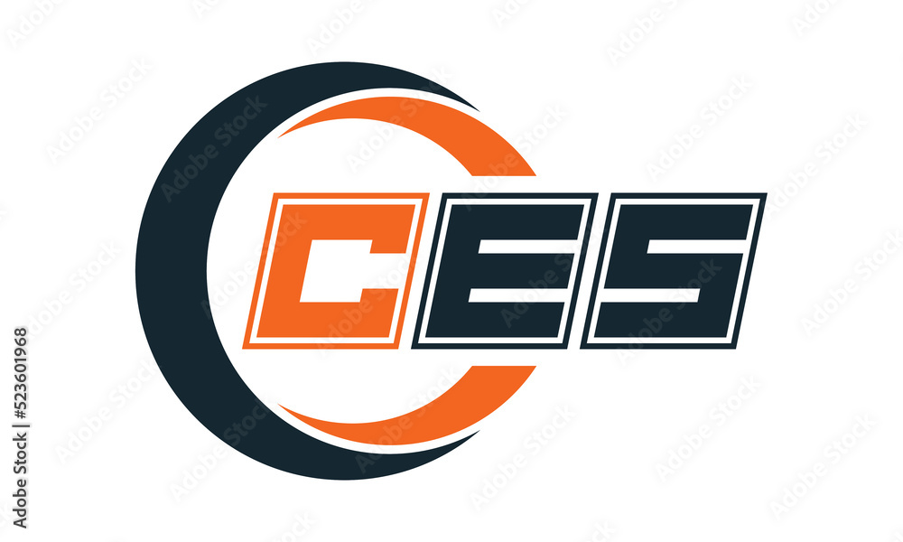 CES three-letter circle logo design. custom font logo vector template ...
