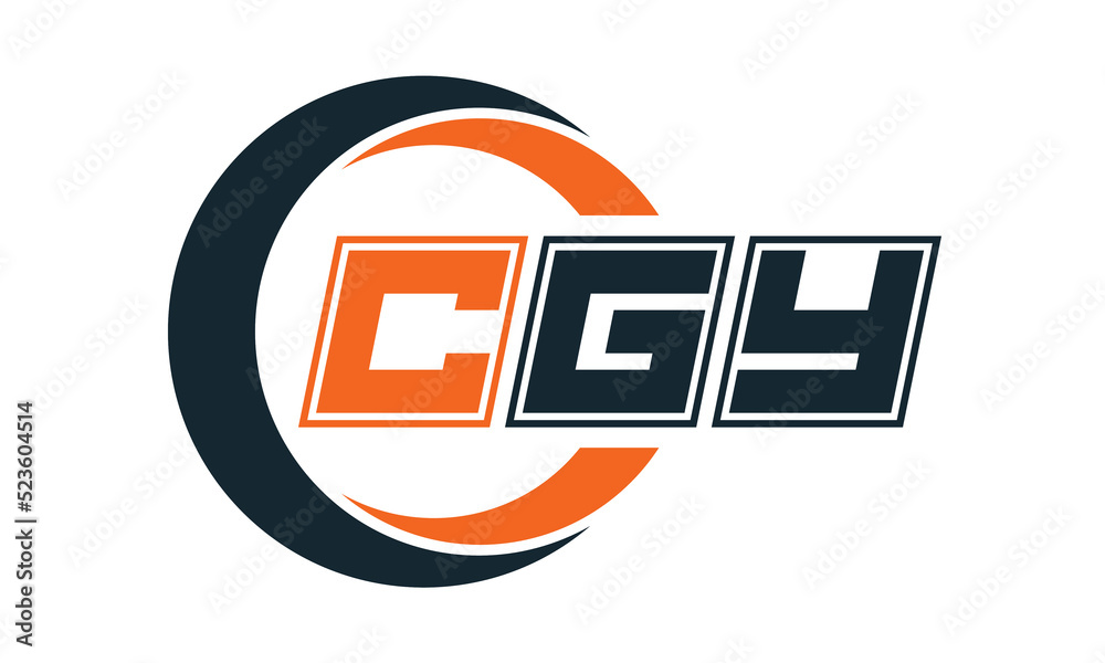 CGY three-letter circle logo design. custom font logo vector template ...