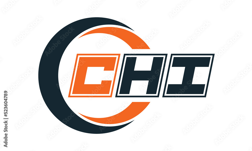CHI three-letter circle logo design. custom font logo vector template ...