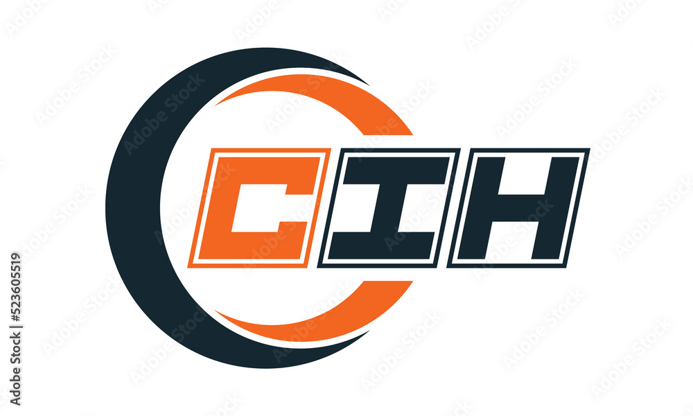 CIH three-letter circle logo design. custom font logo vector template ...