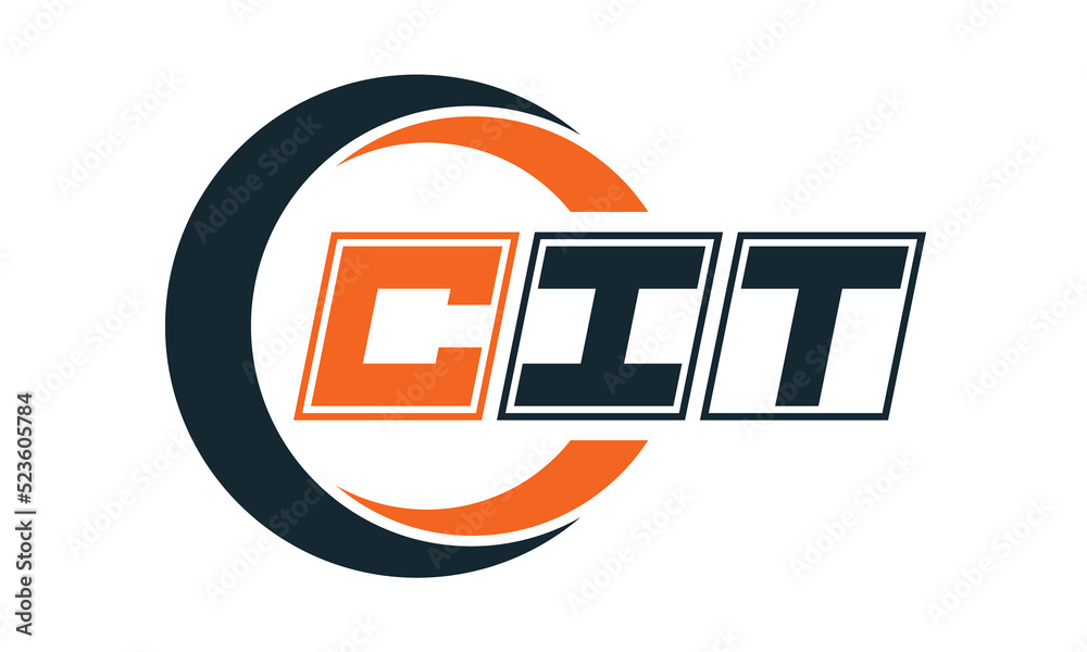 Vecteur Stock CIT three-letter circle logo design. custom font logo ...