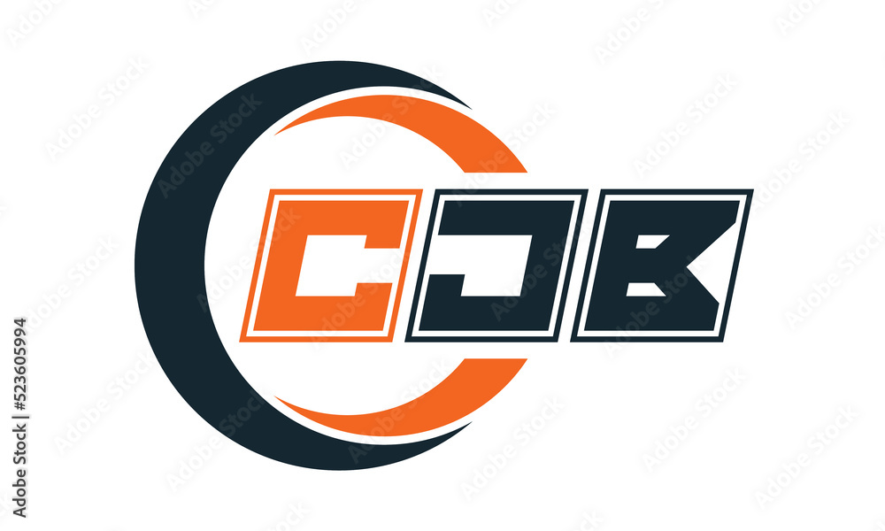 CJB three-letter circle logo design. custom font logo vector template ...