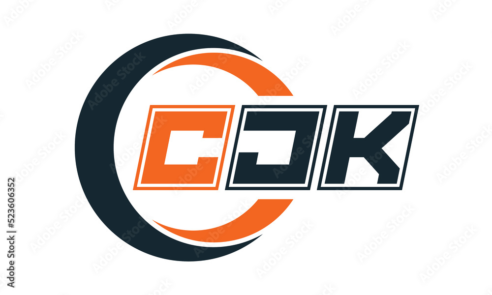 CJK three-letter circle logo design. custom font logo vector template ...