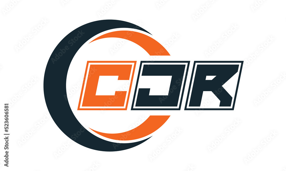 CJR three-letter circle logo design. custom font logo vector template ...